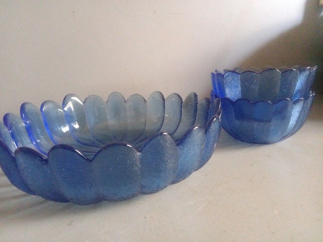 Mangkok saji jadul biru, Kitchen & Appliances di Carousell