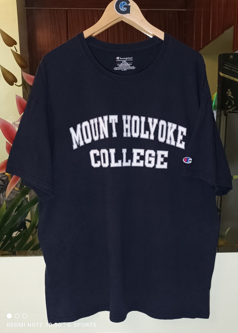 Mount Holyoke College Navy Blue Shirt by Champion, Men's Fashion, Tops ...
