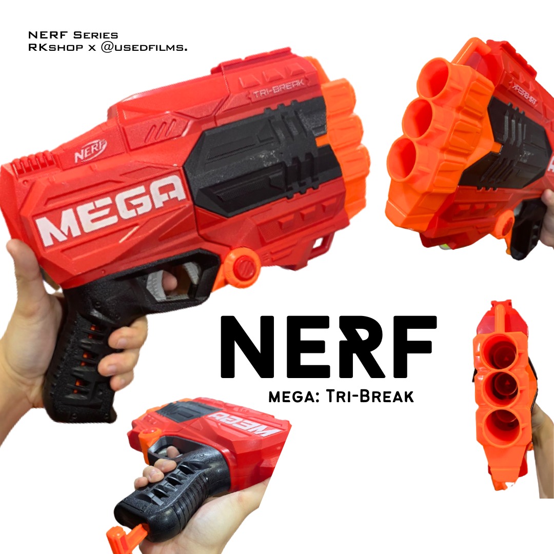 NERF Mega: Tri-Break | NERF Series | RKshop x @usedfilms., Toys & Collectibles, Mainan di Carousell