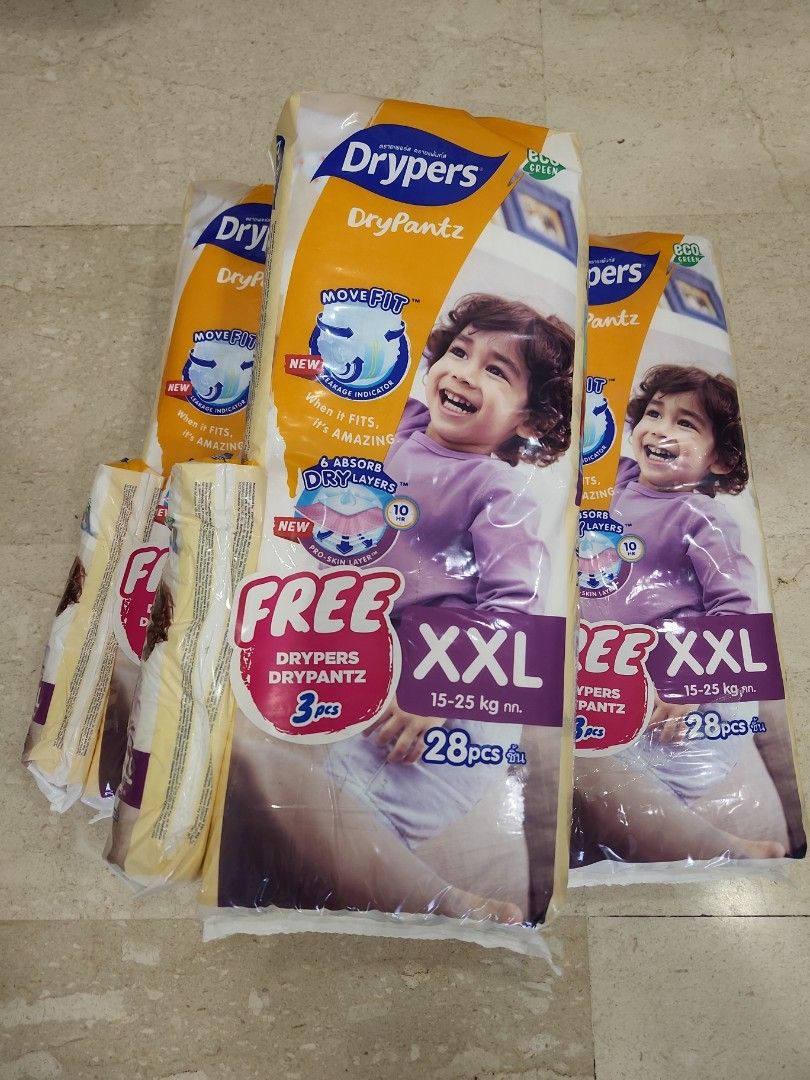 NEW Drypers XXL Pull Up Pants (3 pack), Babies & Kids, Bathing ...