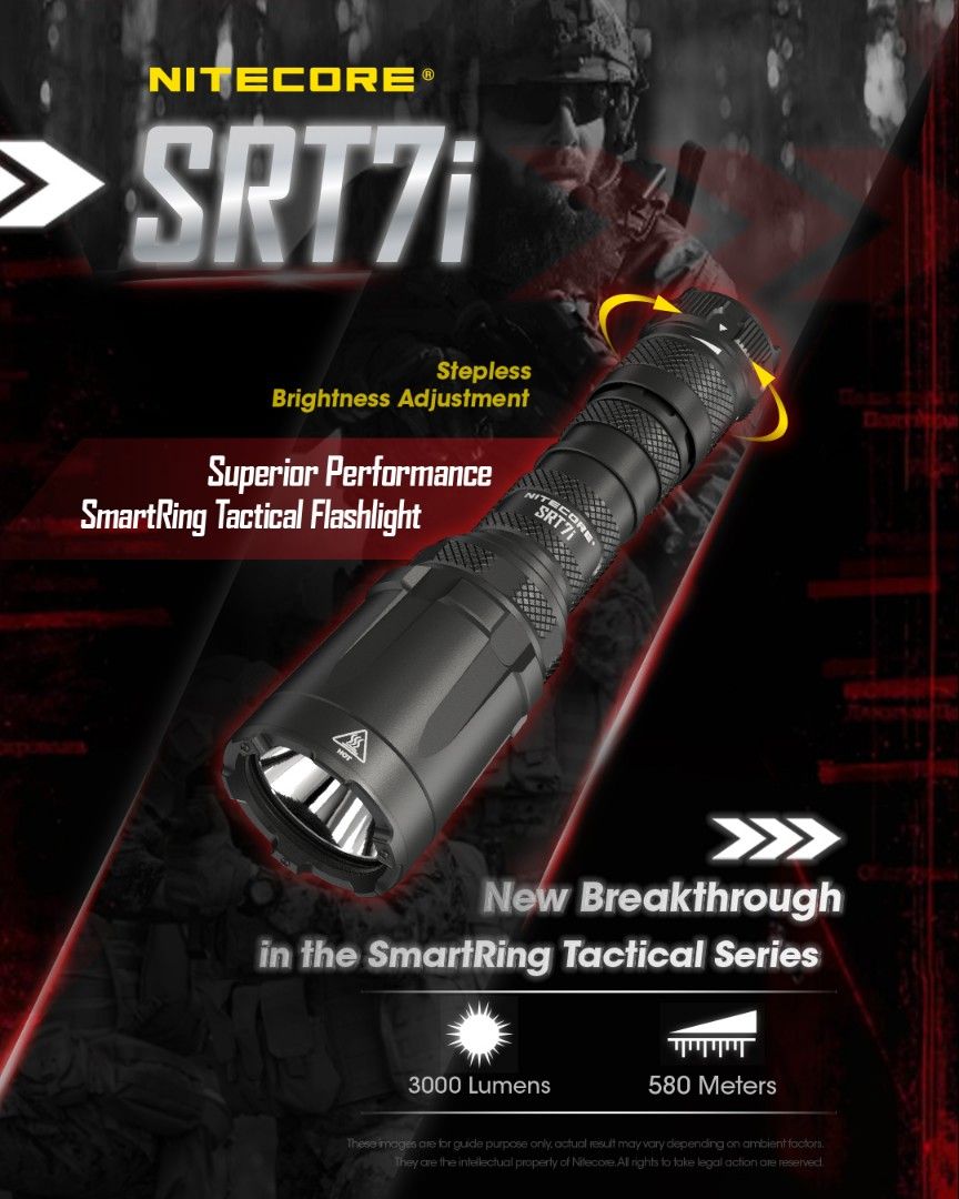 Nitecore SRT7i Tactical Flashlight, Sports Equipment, Hiking & Camping ...