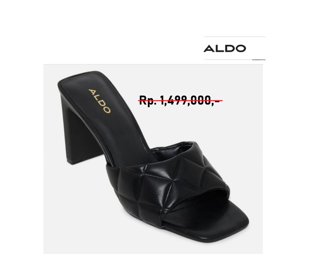 Original ALDO Women's Black Block Heel Sandal Wanita 35, Fesyen Wanita ...