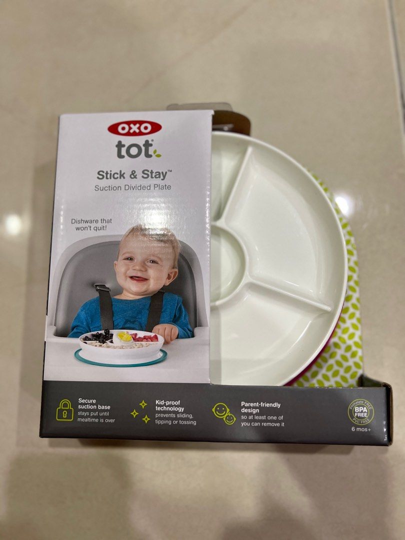 OXO TOT Suction Divided Plate, Babies & Kids, Nursing & Feeding ...