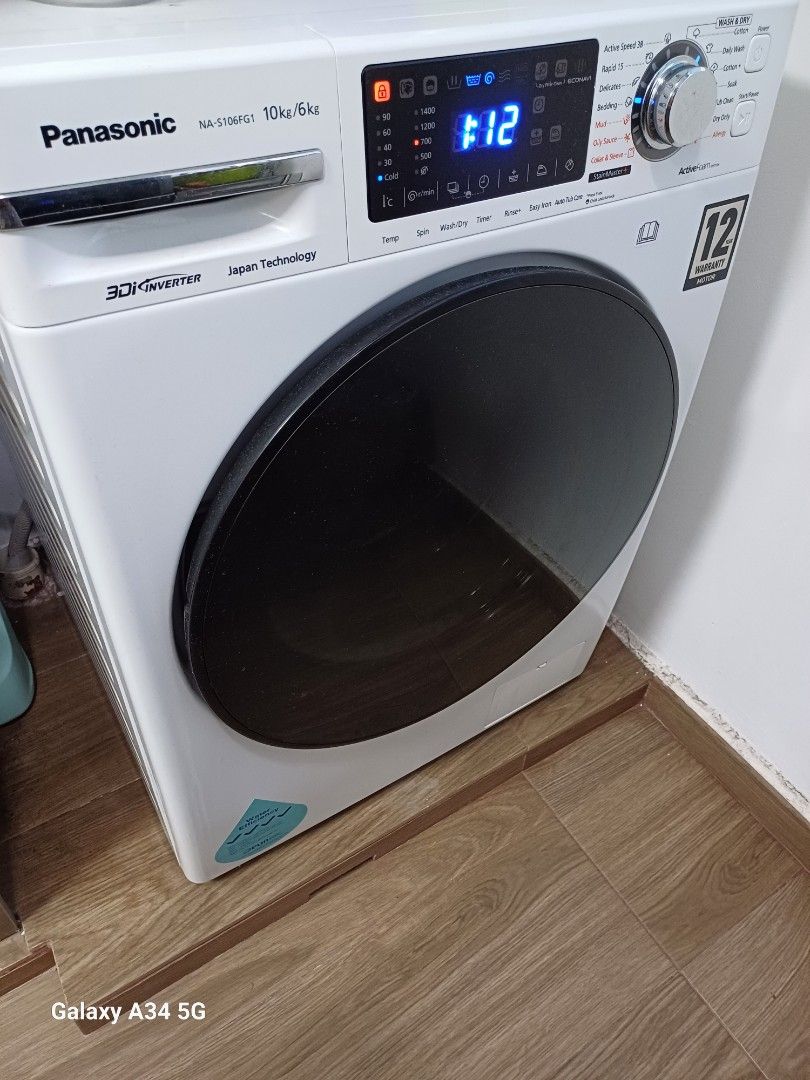 Panasonic washer dryer NA S106 FG, TV & Home Appliances, Washing ...
