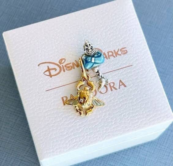 Pandora Aladdin Genie & Lamp And Gold Aladdin Scarab Beetle Dangle ...