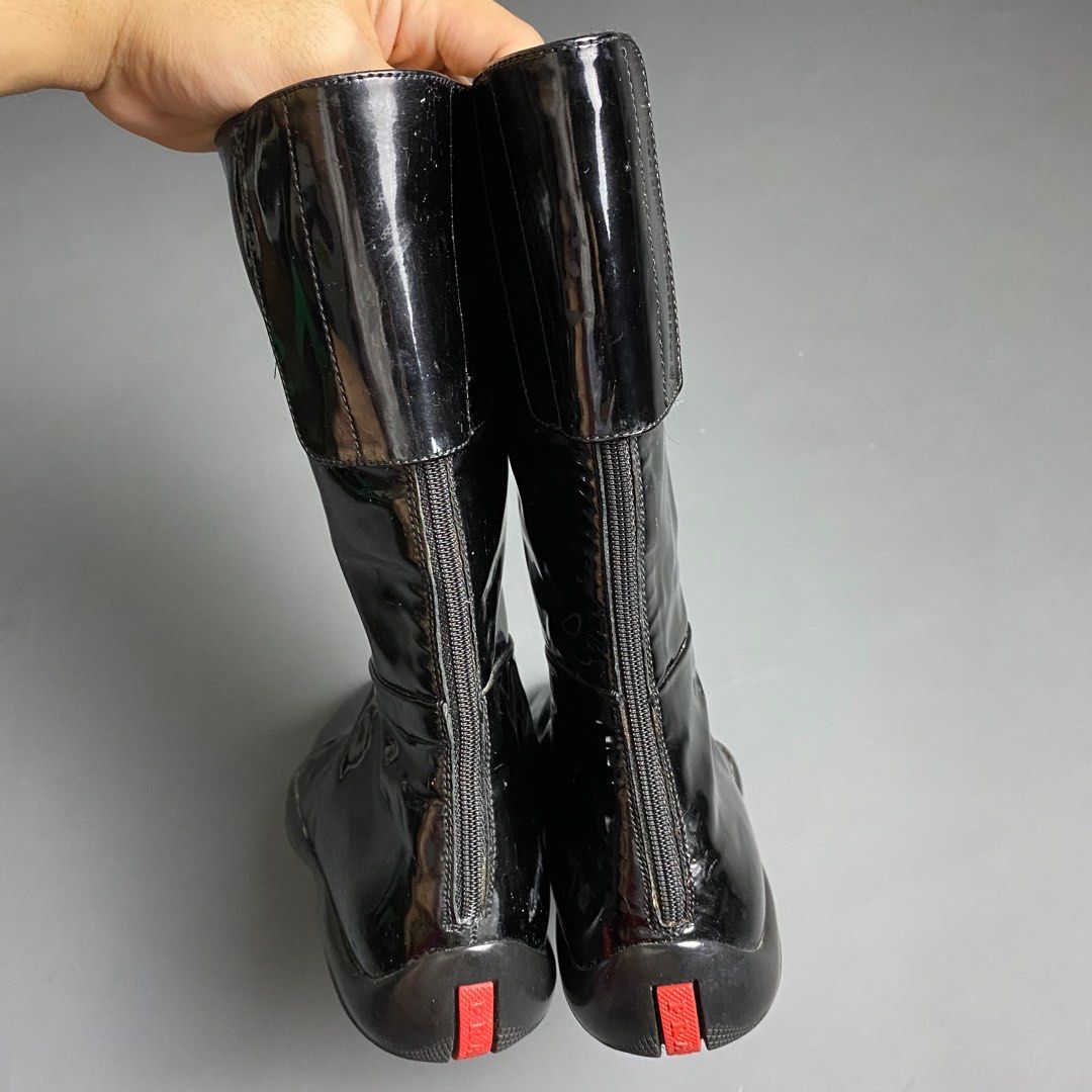 Prada - 90s Patent Leather Boots on Carousell
