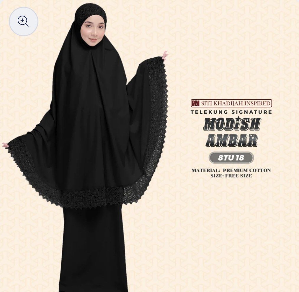Premium Cotton Telekung Modish Ambar, Women's Fashion, Muslimah Fashion ...