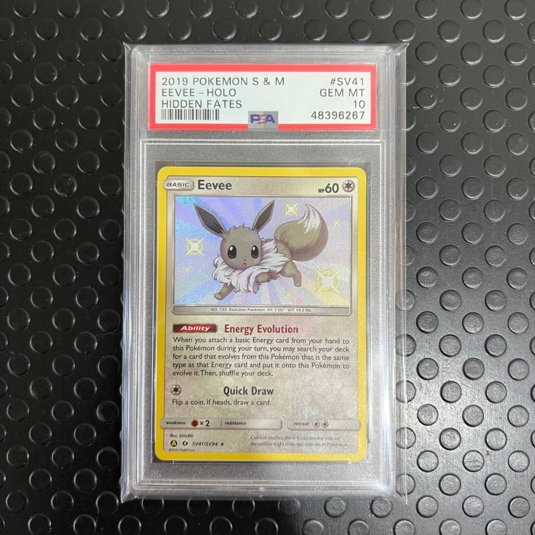 PSA 10 Shiny Eevee Hidden Fates Holo Rare Pokemon TCG Card, Hobbies ...
