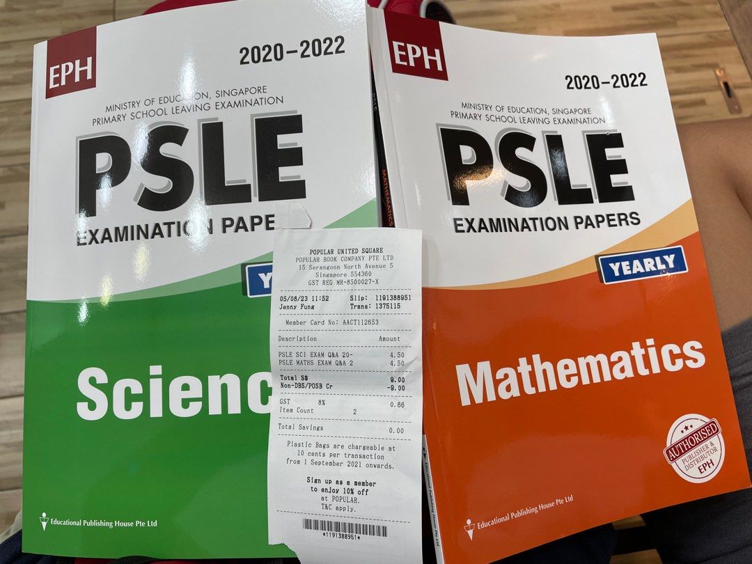 PSLE Exam Papers Math Science EPH Yearly 2020-2022, Hobbies & Toys ...