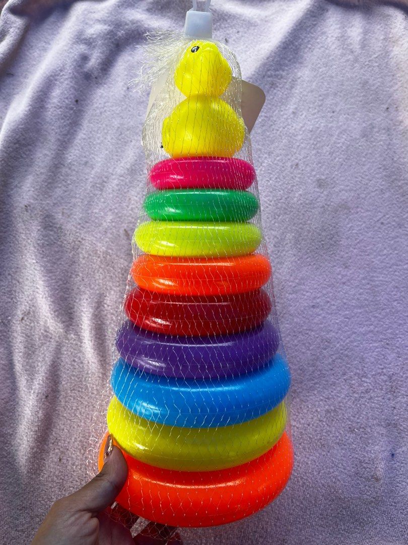 Rainbow Ring Tower Stacking 35cm, Hobbies & Toys, Toys & Games on Carousell