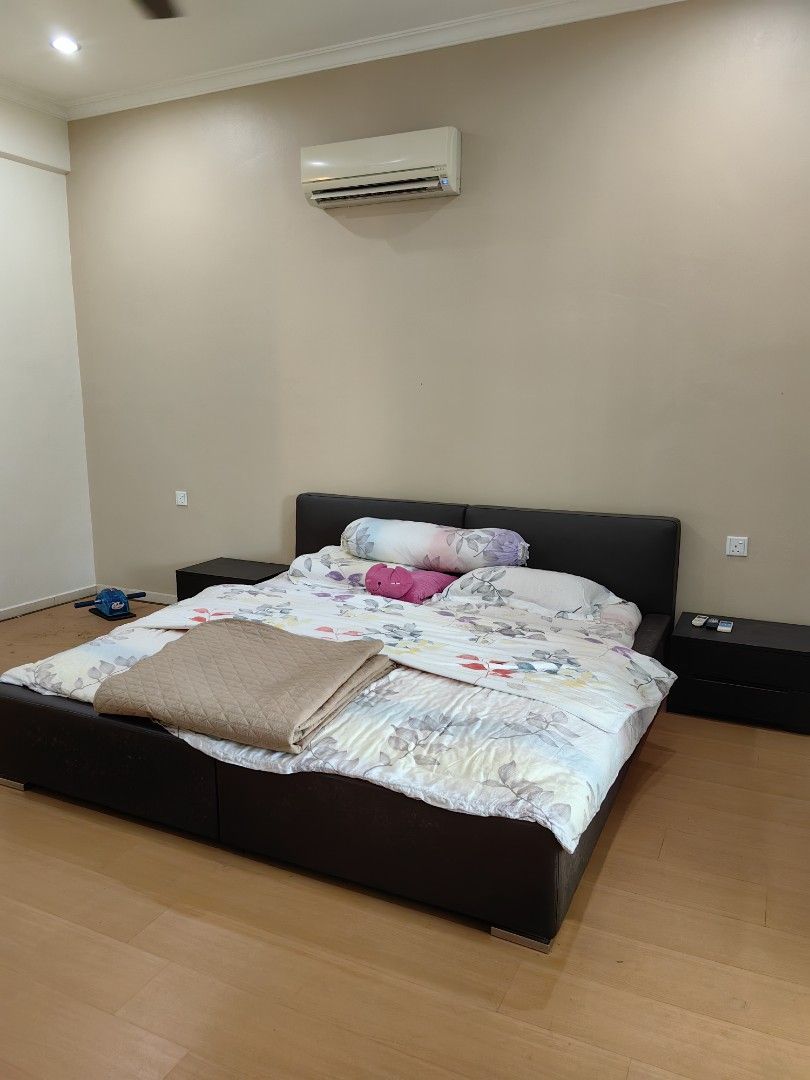 Rozel King Size Bed Frame with 2 Rozel side tables (Melaka), Furniture & Home Living, Furniture ...