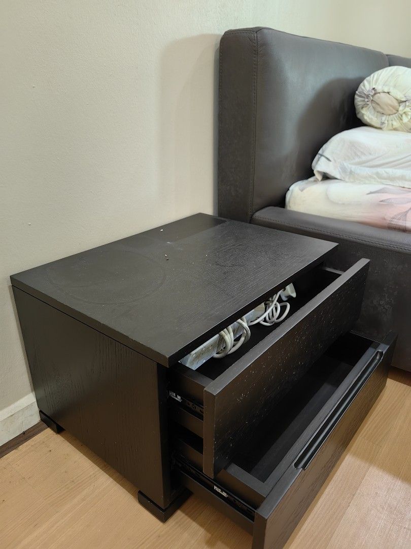 Rozel King Size Bed Frame with 2 Rozel side tables (Melaka), Furniture & Home Living, Furniture ...