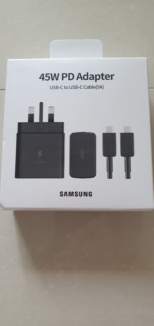 Samsung 45W PD Adapter USB-C to USB-C Cable(5A), TV & Home Appliances ...