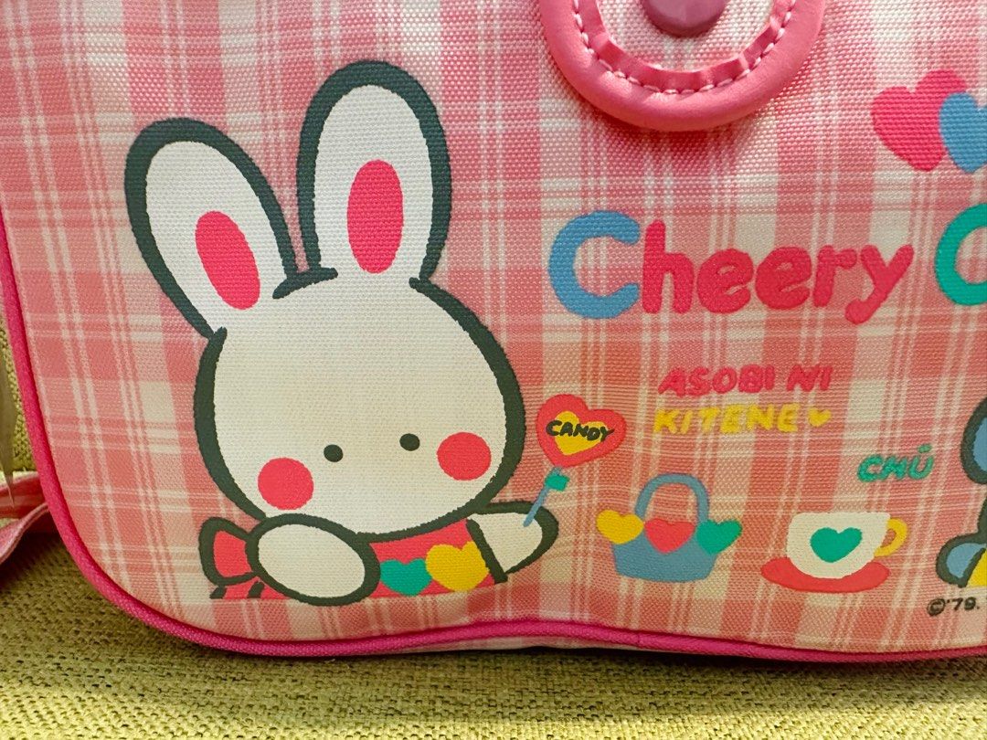 Sanrio 絕版罕有 1994(29年前) Cheery Chums 拉鍊 斜孭袋 CheeryChums Cherry Chums, 女裝 ...