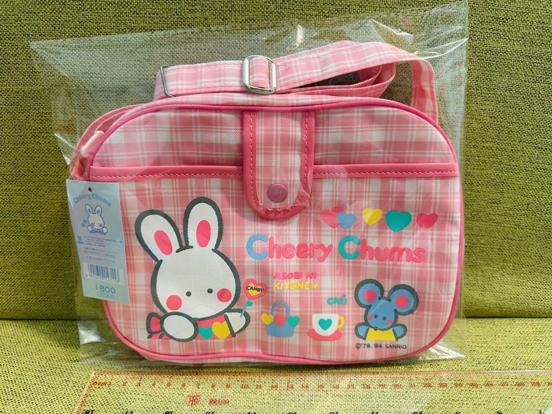 Sanrio 絕版罕有 1994(29年前) Cheery Chums 拉鍊 斜孭袋 CheeryChums Cherry Chums, 女裝 ...