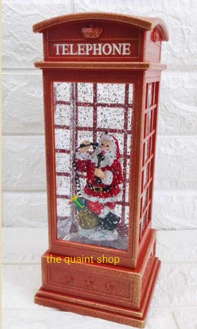 Santa London Phonebooth Lantern, Furniture & Home Living, Home Decor ...