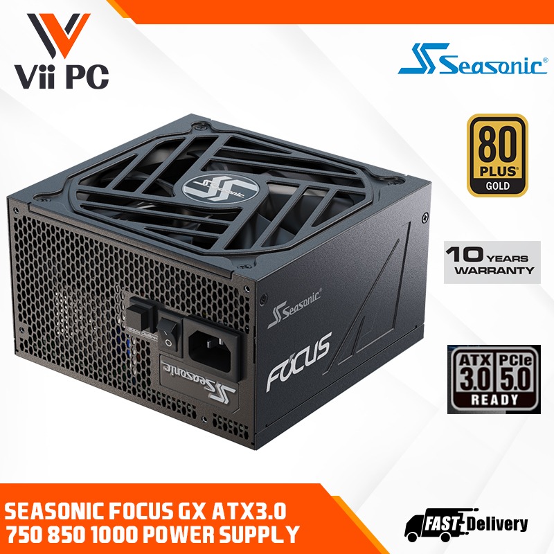 Seasonic FOCUS GX 750 850 1000 750W 850W 1000W ATX3.0 80+ Gold, Full-Modular, Fan Control in ...