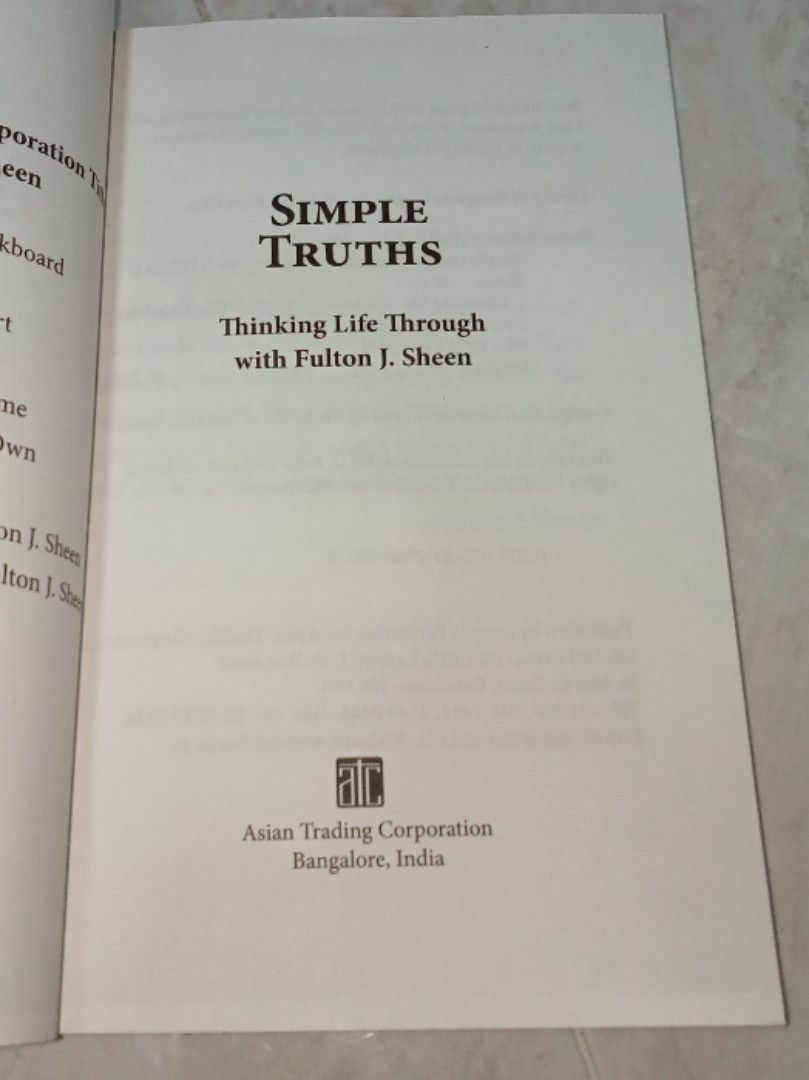 Simple Truths: Thinking through Life with Fulton Sheen, Hobbies & Toys, Books & Magazines ...
