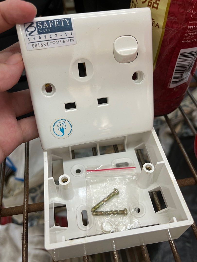 Singapore marked safety wall outlet socket plate, TV & Home Appliances ...