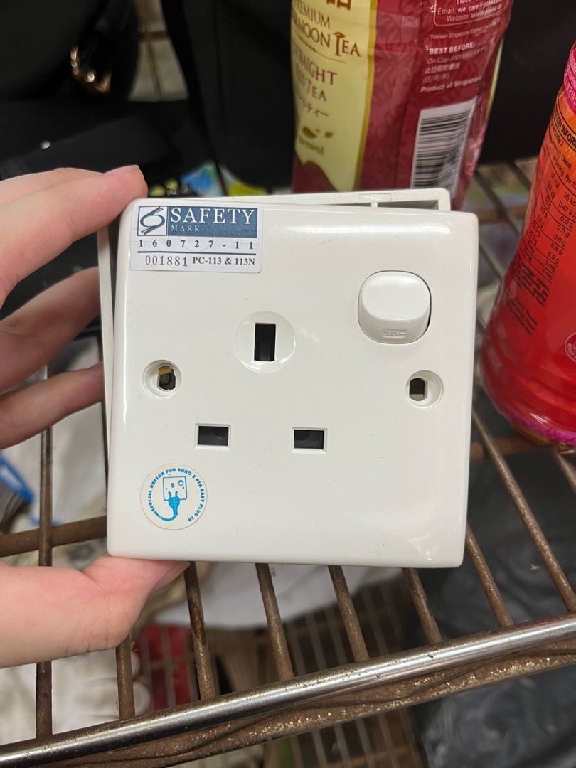 Singapore marked safety wall outlet socket plate, TV & Home Appliances ...