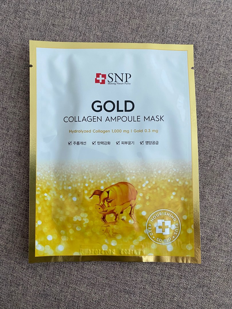 SNP Gold Collagen Ampoule Mask, Beauty & Personal Care, Face, Face Care ...