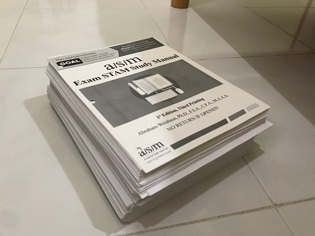 SOA Exam STAM - ASM Manual, Hobbies & Toys, Books & Magazines ...