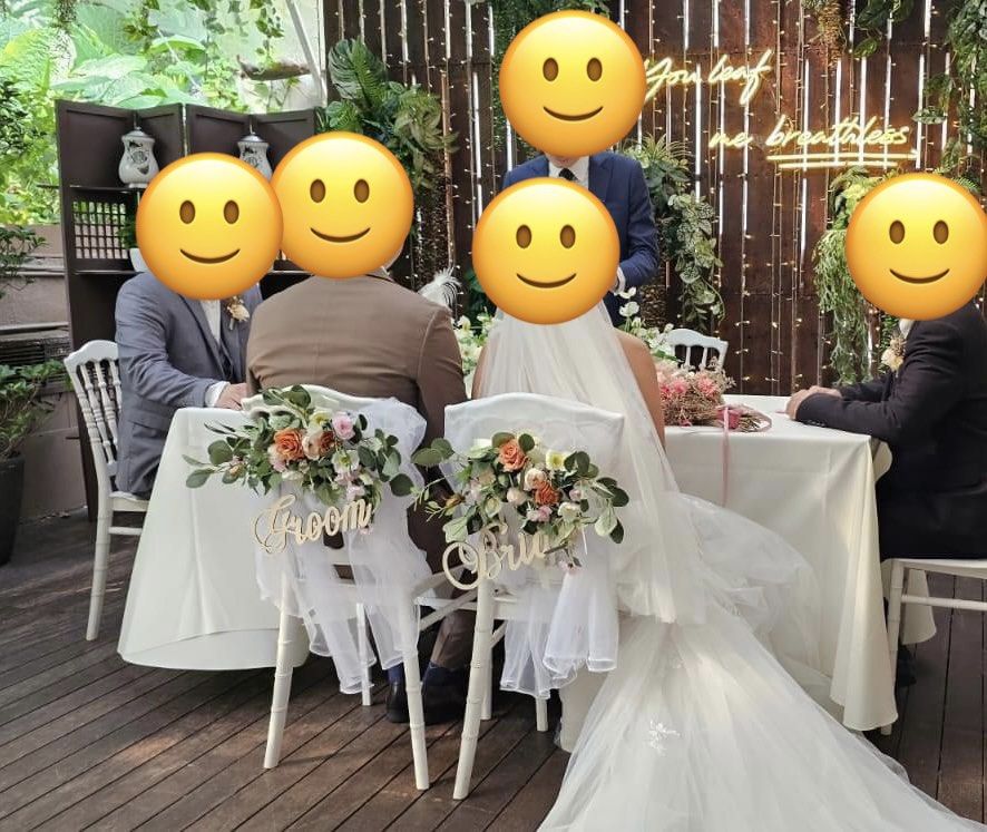 Solemnisation bride and groom chair decorations, Furniture & Home ...