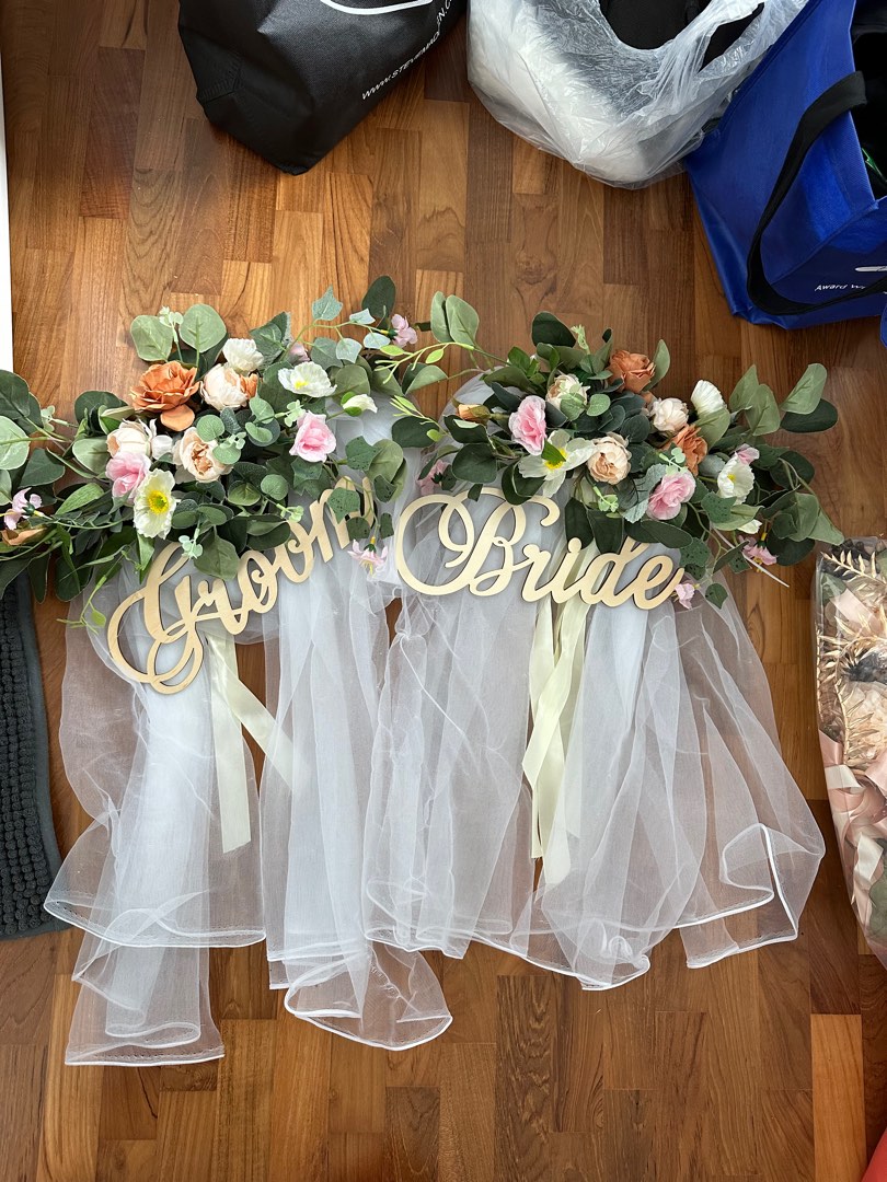 Solemnisation bride and groom chair decorations, Furniture & Home ...