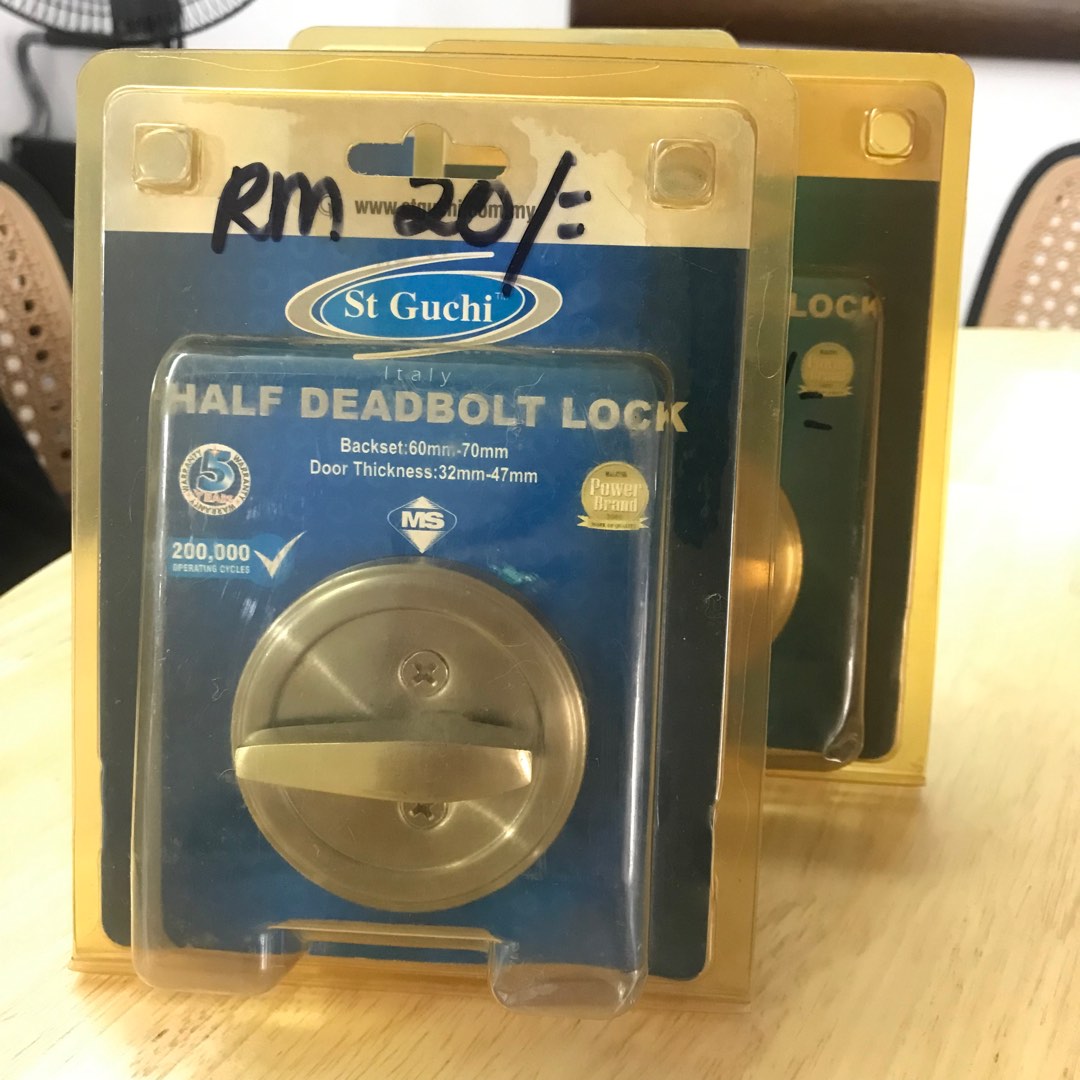 St Guchi Half Deadbolt Lock, Furniture & Home Living, Security & Locks ...