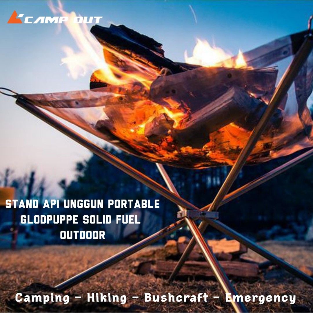 Stand Api Unggun Portabel Camping - Glodpuppe Solid Fuel Outdoor Tool ...