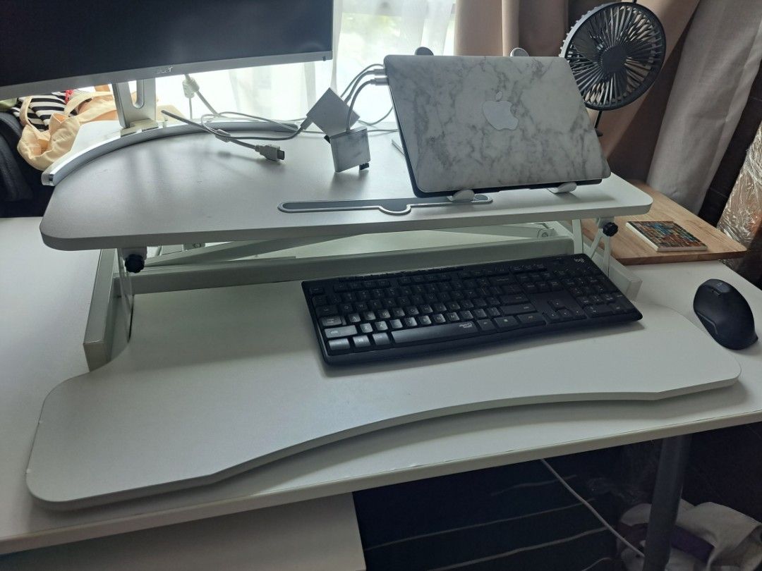 Standing table top | white | powered by hydraulics with just a pull of ...