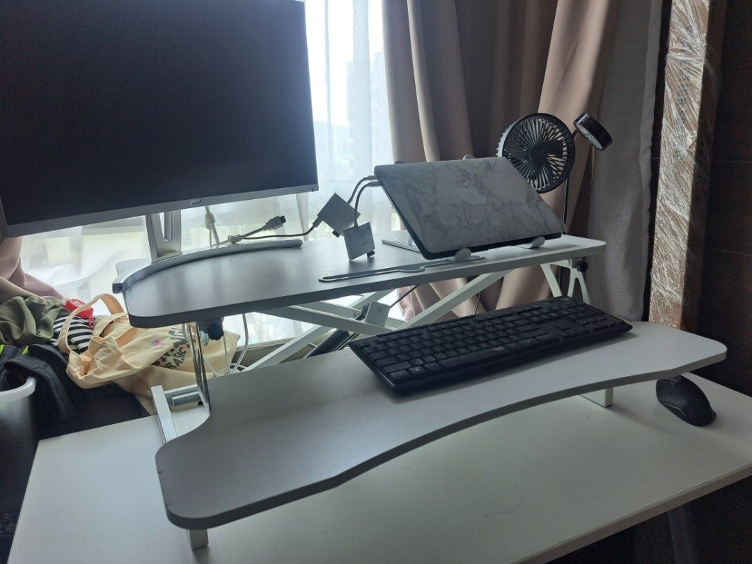 Standing table top | white | powered by hydraulics with just a pull of ...