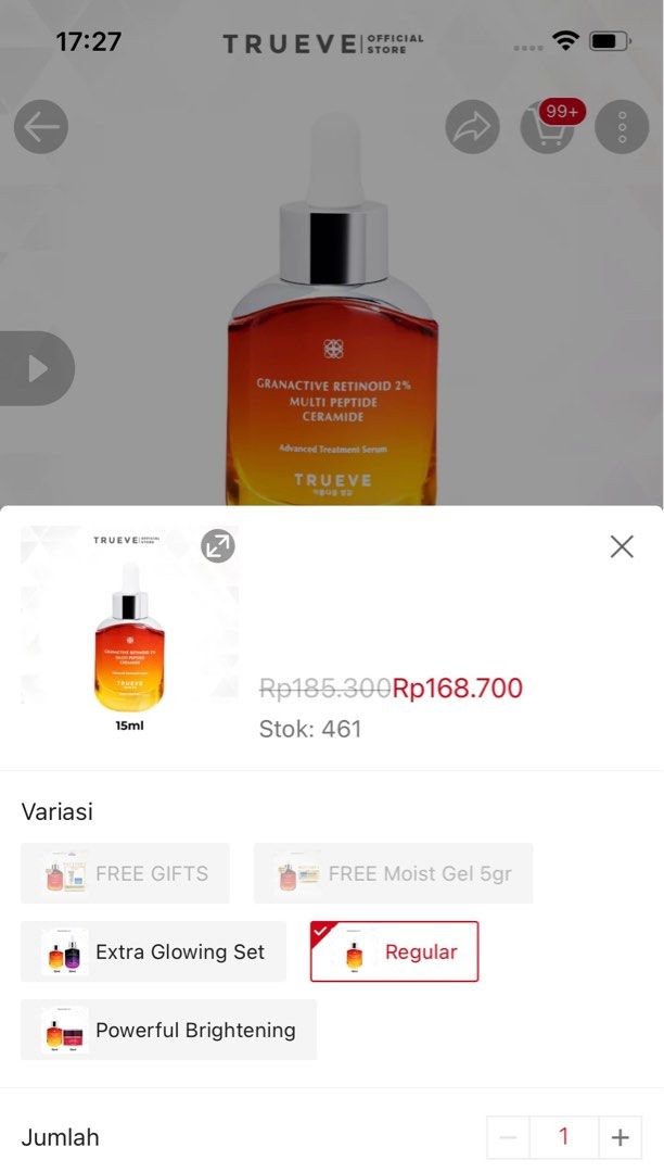 TRUEVE ADVANCED TREATMENT SERUM NEW RETINOID 2% RETINOL MULTI PEPTIDE ...