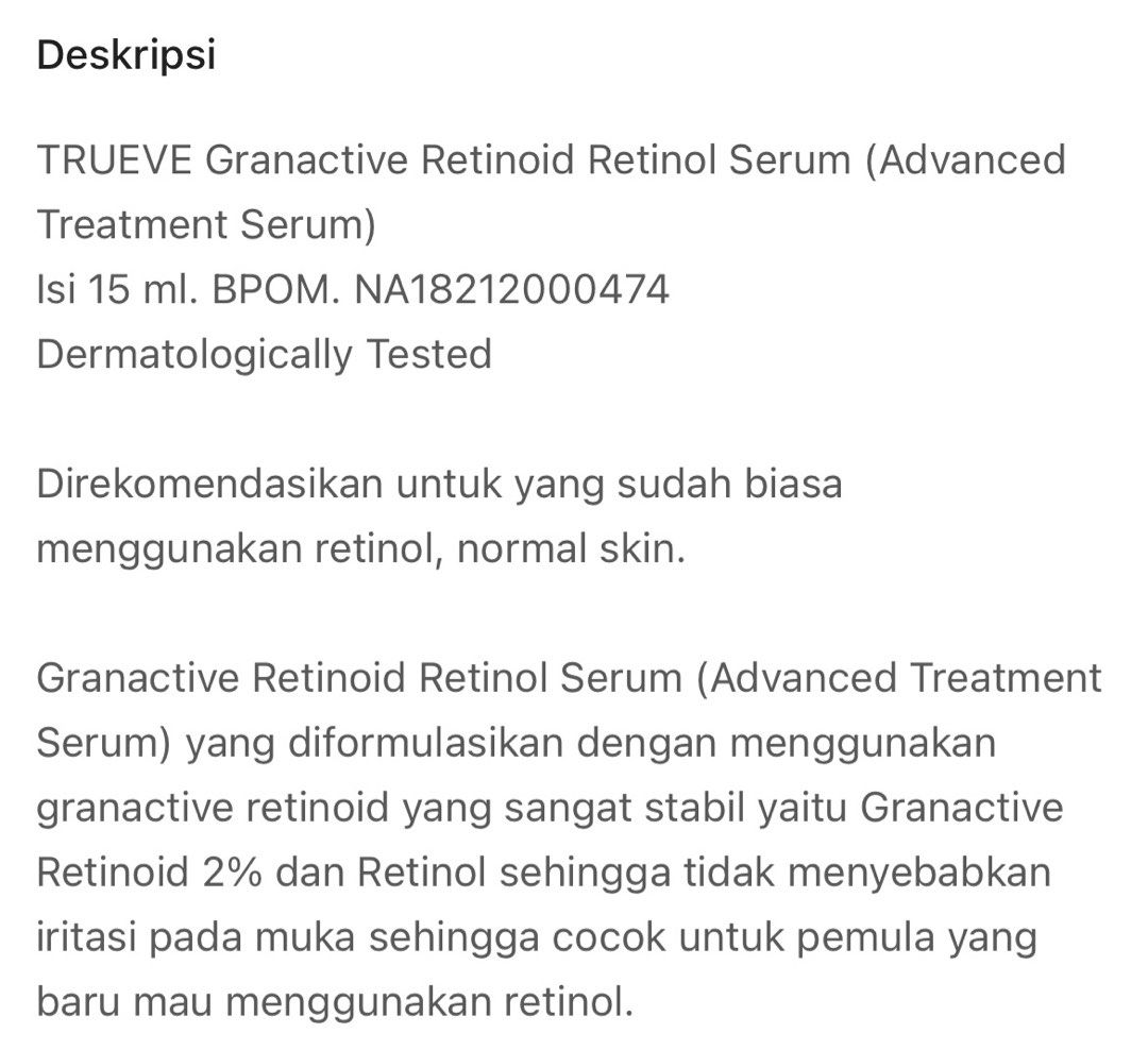 TRUEVE ADVANCED TREATMENT SERUM NEW RETINOID 2% RETINOL MULTI PEPTIDE ...