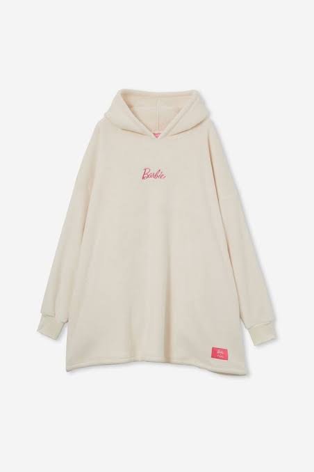 Typo x Barbie Oversize Hoodie, Fesyen Wanita, Pakaian Wanita, Lainnya ...
