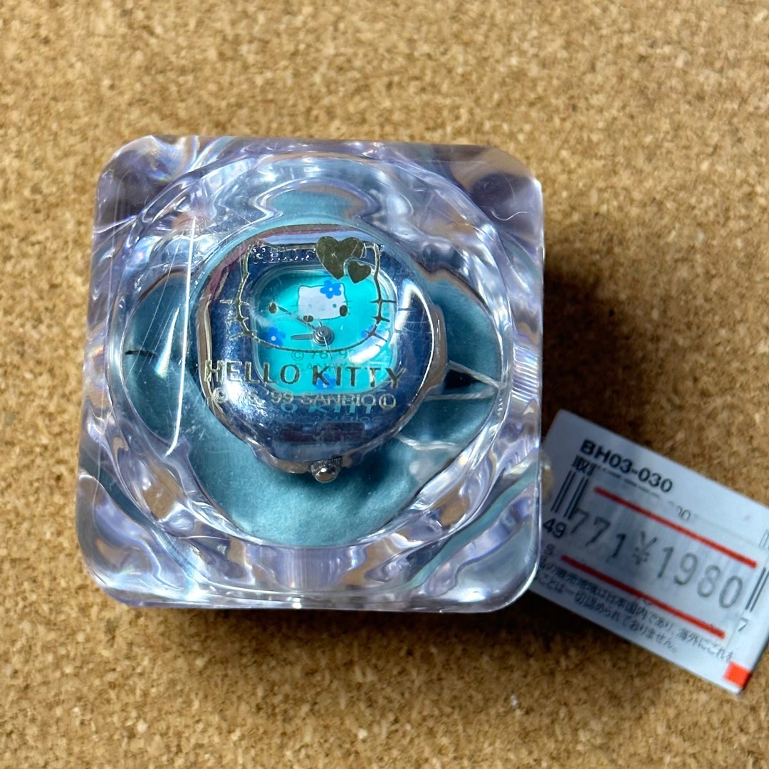 Vintage 1999 Sanrio Hello Kitty Stainless Steel Back Japan Mov’T Ring ...