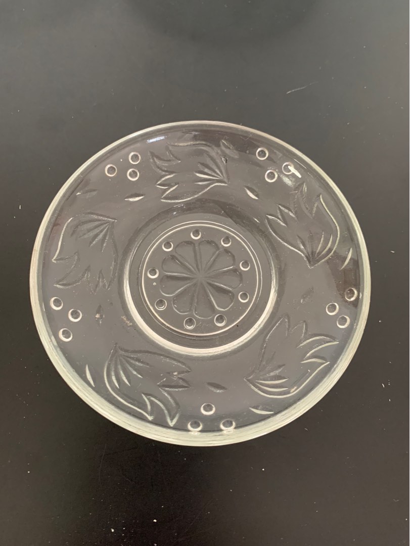 Vintage Peranakan Glass Plates, Furniture & Home Living, Kitchenware ...