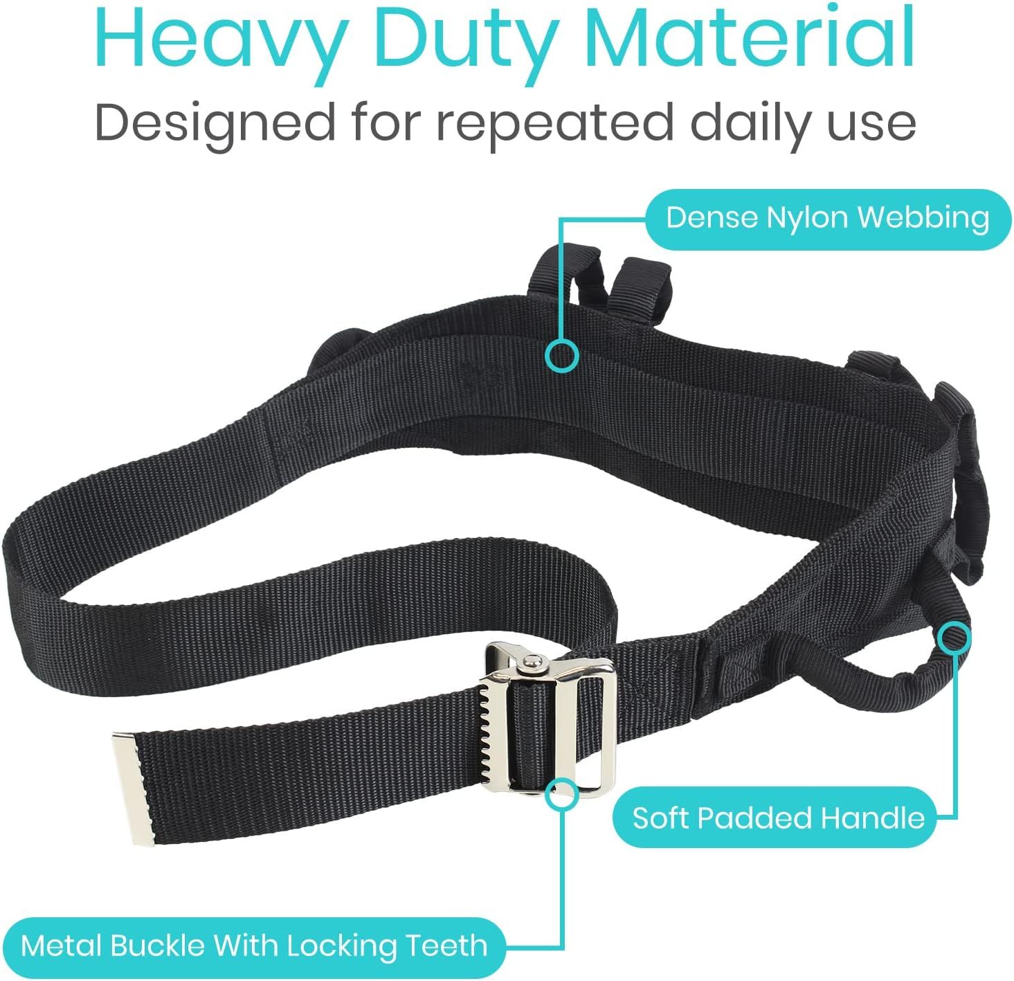 Vive Transfer Belt With Handles - Medical Nursing Safety Gait Patient ...