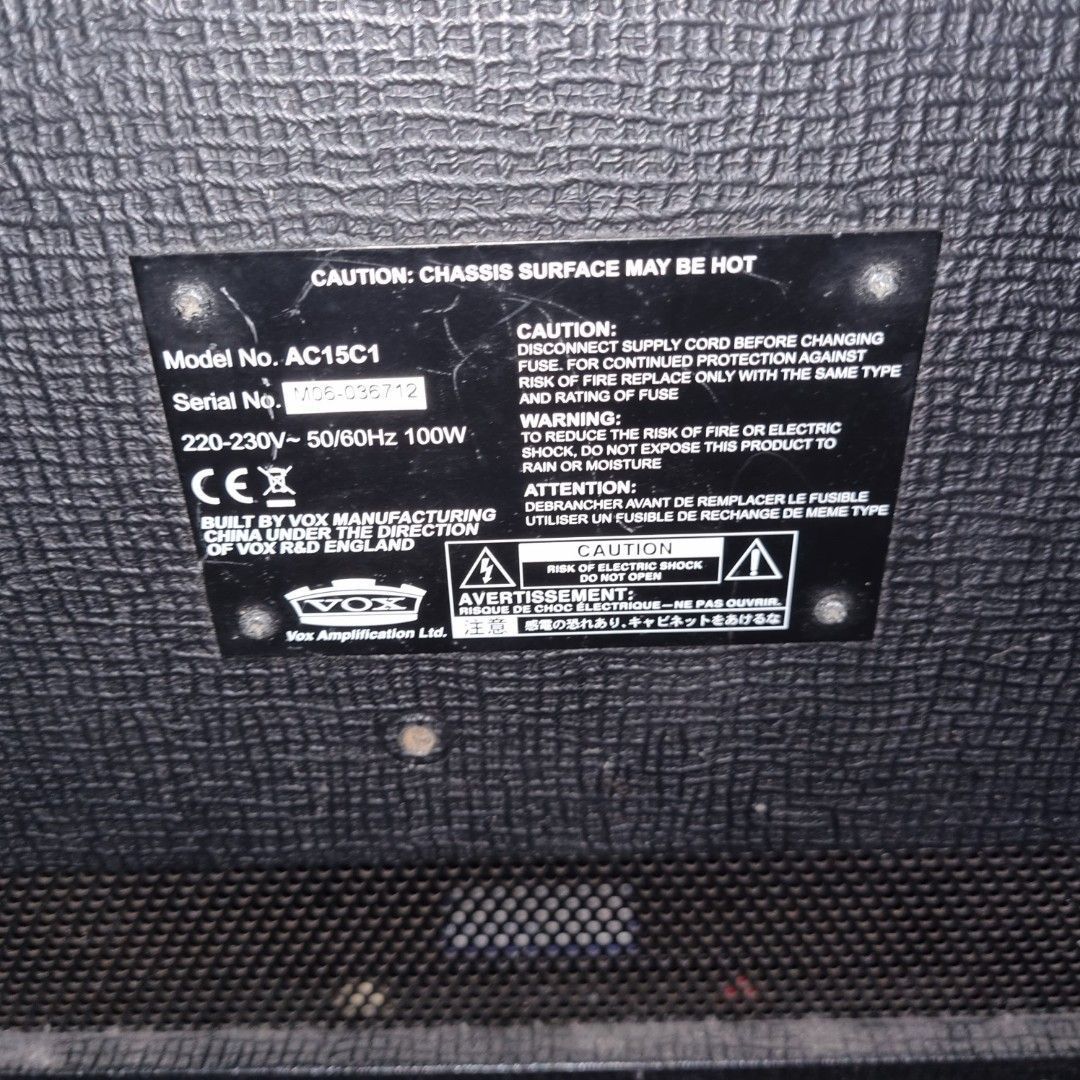 Vox ac15C1 ac15 C 1 1 x12 speaker tube valve amplifier greenback ...