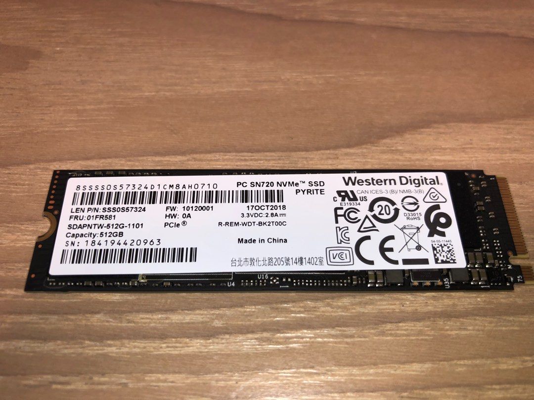 Western Digital 512 Gb m.2 NVMe SSD, Computers & Tech, Parts ...