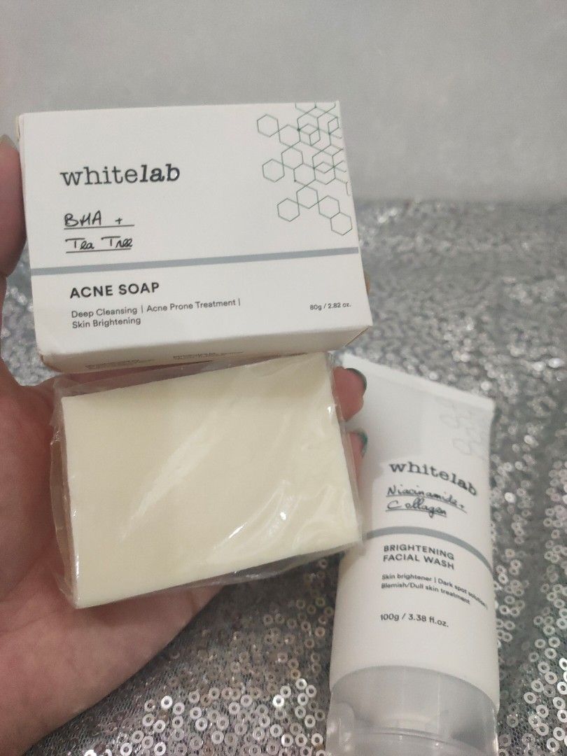 whitelab acne soap+brightening facial wash new, Kesehatan & Kecantikan ...