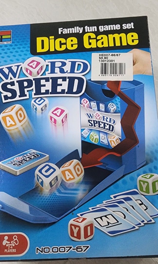 Reserved WORD speed Dice game improve English and Bonding time, Hobbies ...