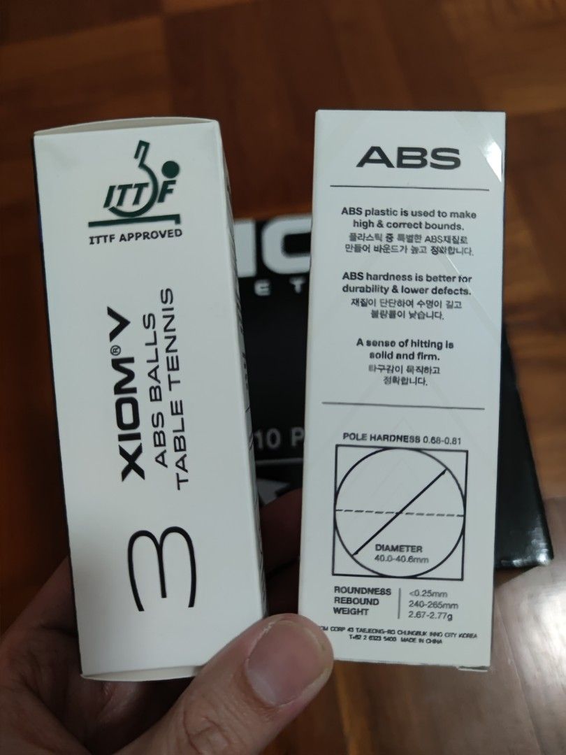 XIOM V ITTF Approved 3 Star ABS Plastic Table Tennis Balls (3 balls per box), Sports Equipment ...