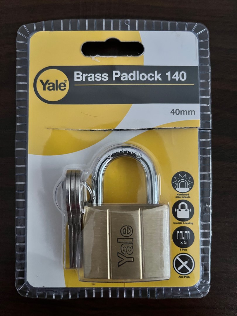 Yale Brass Padlock 140, Furniture & Home Living, Security & Locks ...