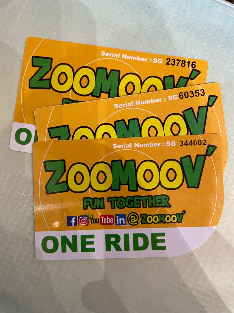 Zoomoov rides ticket for sales, Tickets & Vouchers, Vouchers on Carousell