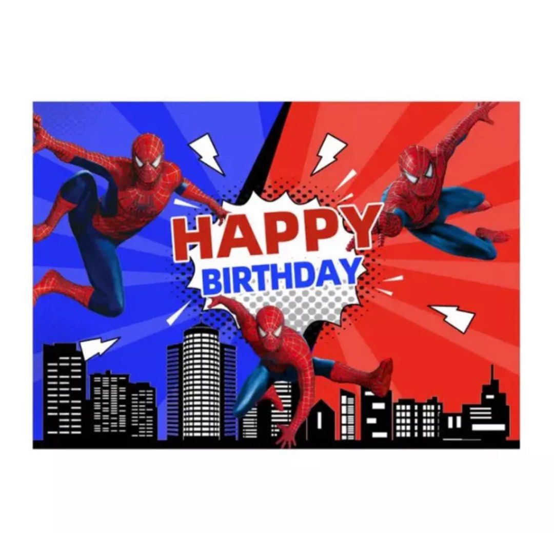 $12.90 Spider-Man backdrop spiderman party backdrop, Hobbies & Toys ...