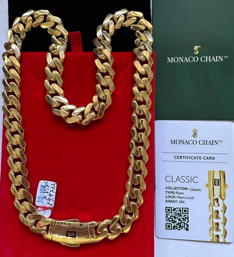 18K Saudi Gold Monaco necklace on Carousell