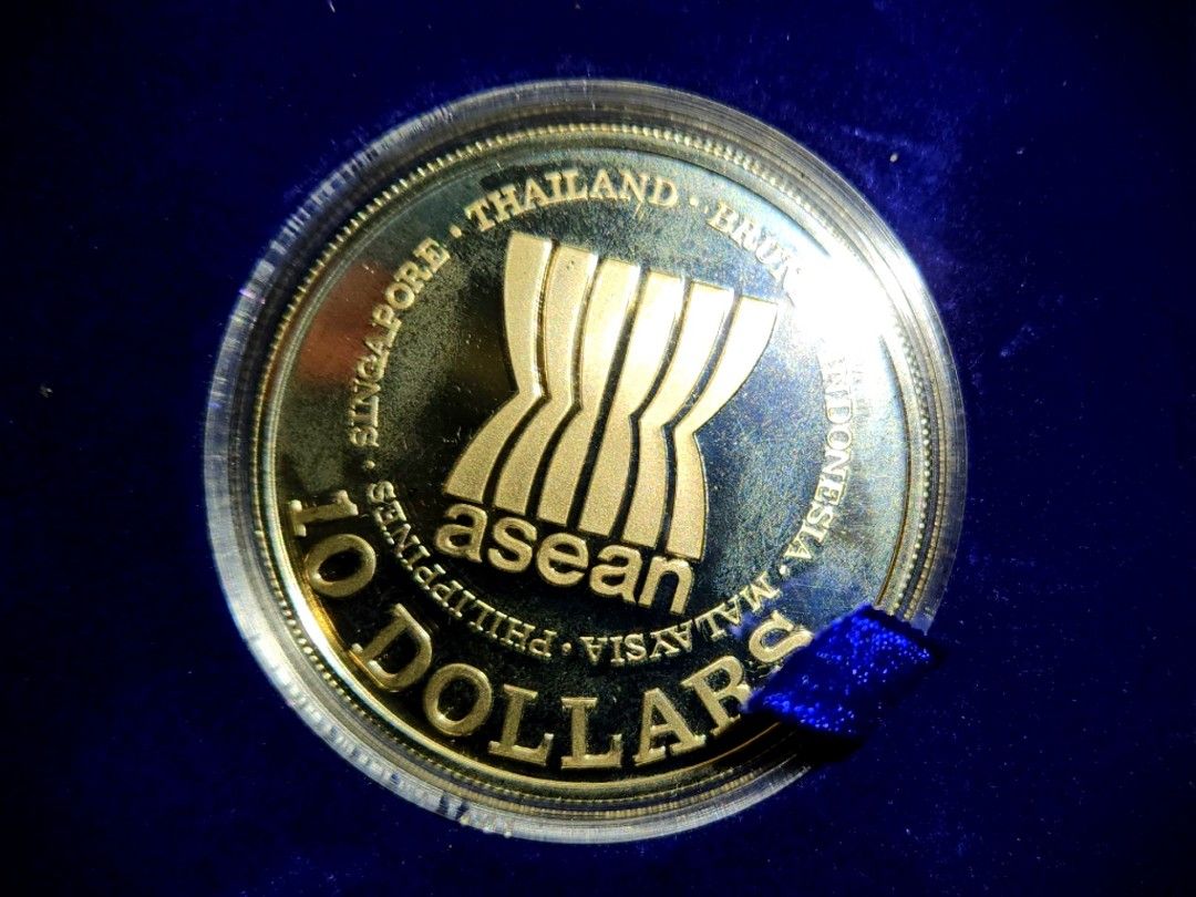 1987 ASEAN 20th Anniversary $10 Singapore Silver Commemorative Coin ...