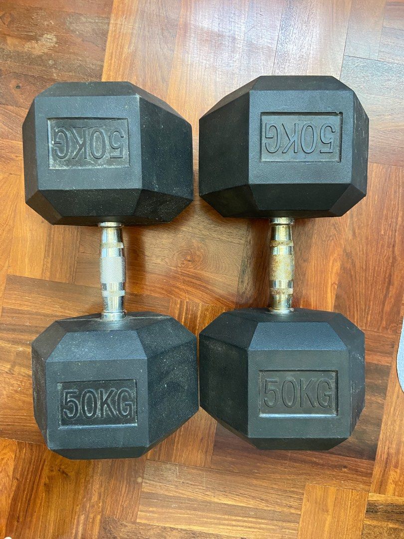 50kg dumbbells, Sports Equipment, Exercise & Fitness, Weights ...