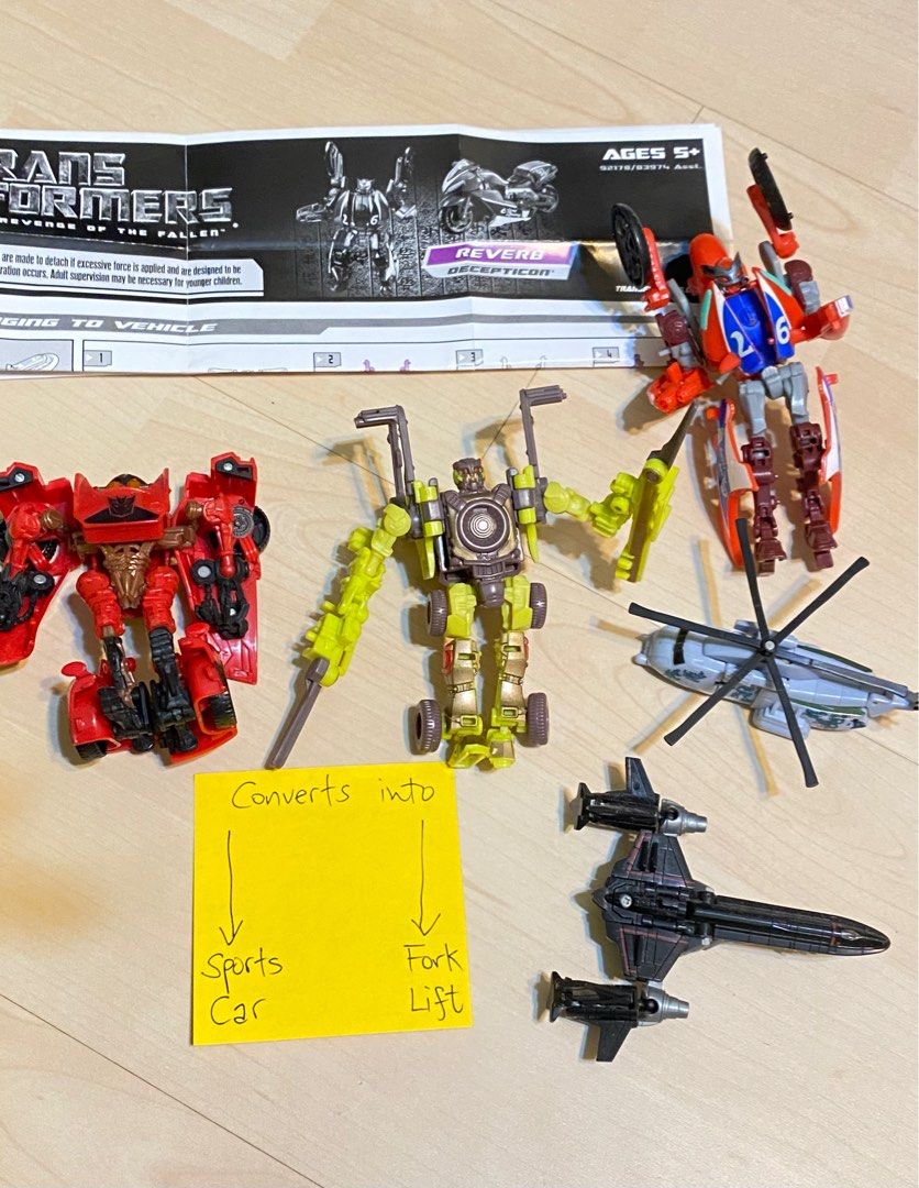 5 Transformers Decepticons 1 manual Grindor, Jetfire, Reverb, Dead-End ...